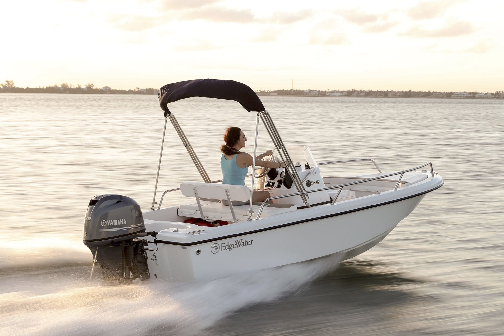 Barca open fuoribordo - 158 CS - EdgeWater Power Boats - con console ...