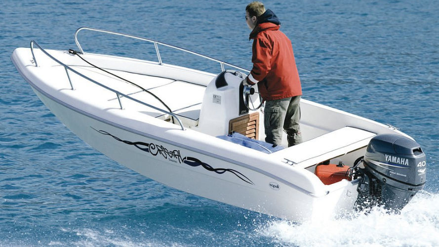 Barca open fuoribordo - CRISTAL 450 SUN - Capelli - con console ...
