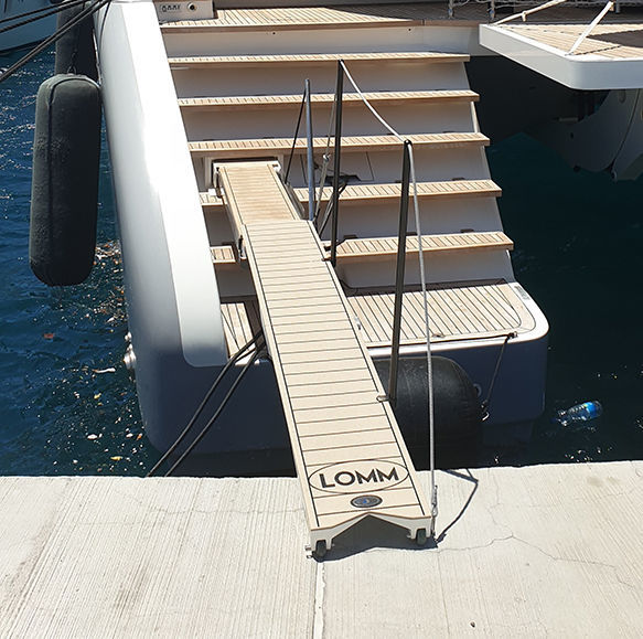 Passerella di barca - Teak look - GS Composite - pieghevole / manuale ...