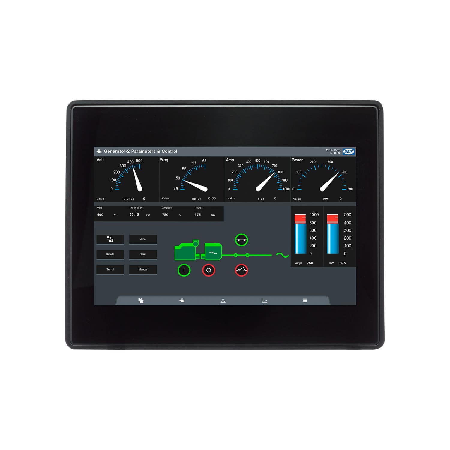 Quadro di comando HMI - AGI 400 - DEIF - per nave / per sistema di ...