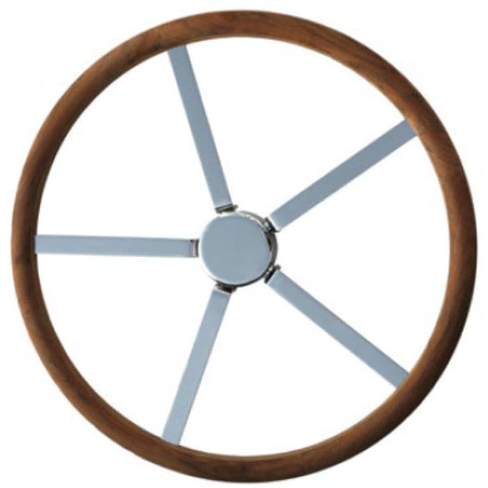 Volante per barca a motore in acciaio inox - Metalstyle Srl - in legno