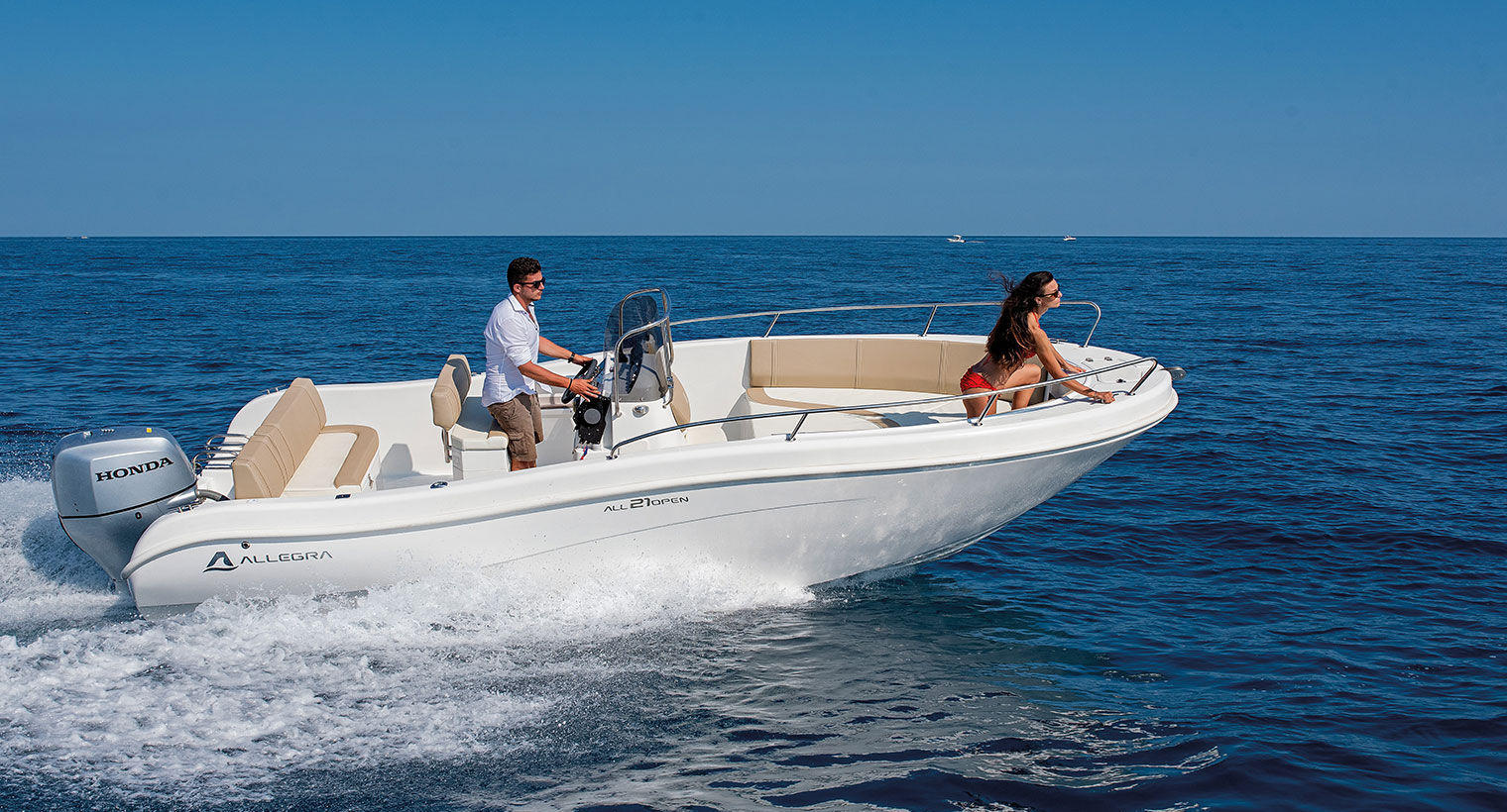 Barca open fuoribordo - 21 - ALLEGRA BOATS - con console centrale / max ...
